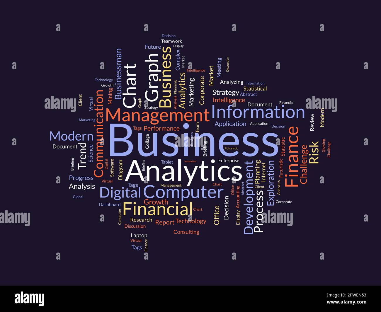 Word cloud background concept for Business analytics. Financial ...