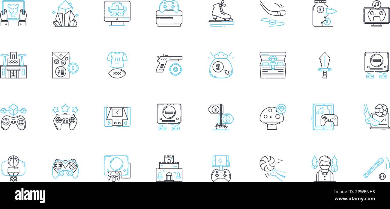 Physical activity linear icons set. Exercise, Fitness, Movement, Health ...