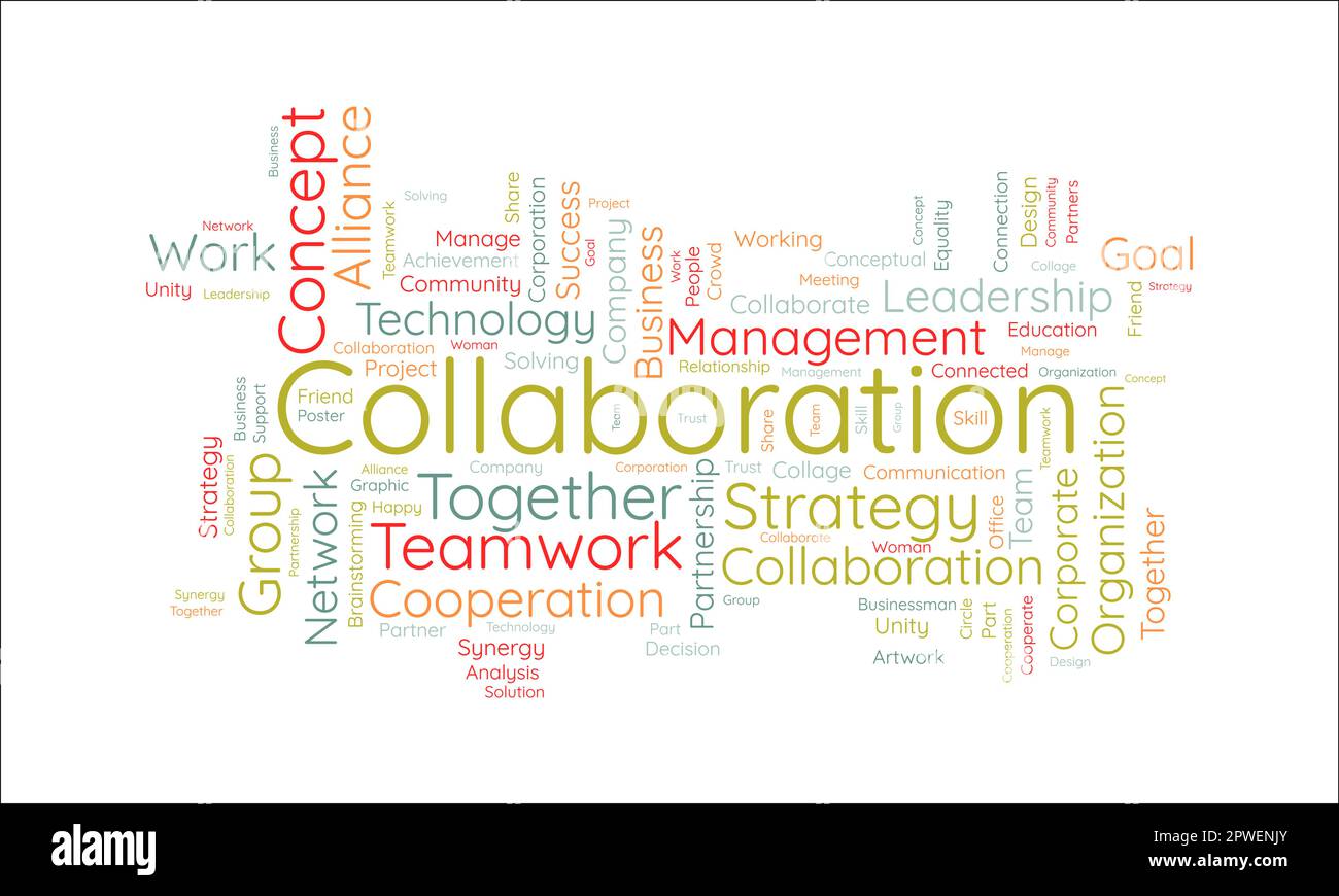 Word cloud background concept for Collaboration. Company teamwork ...