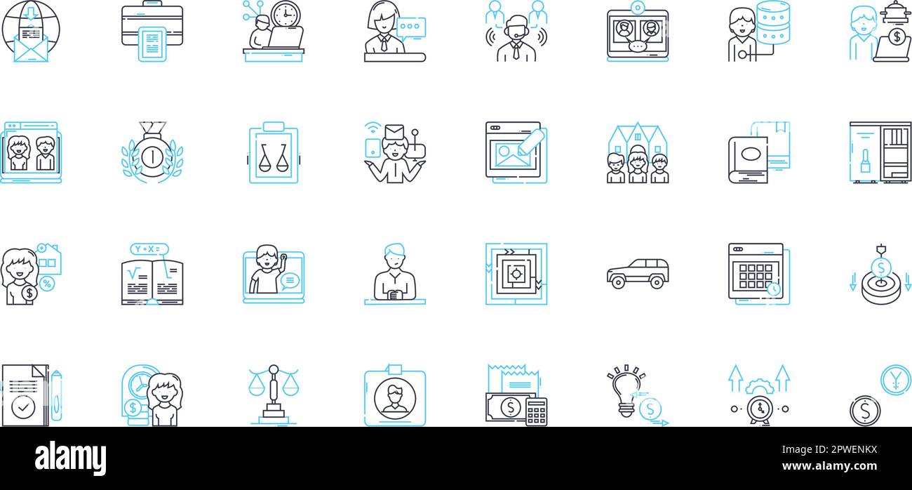 Academic institution linear icons set. Learning, Teaching, Knowledge ...