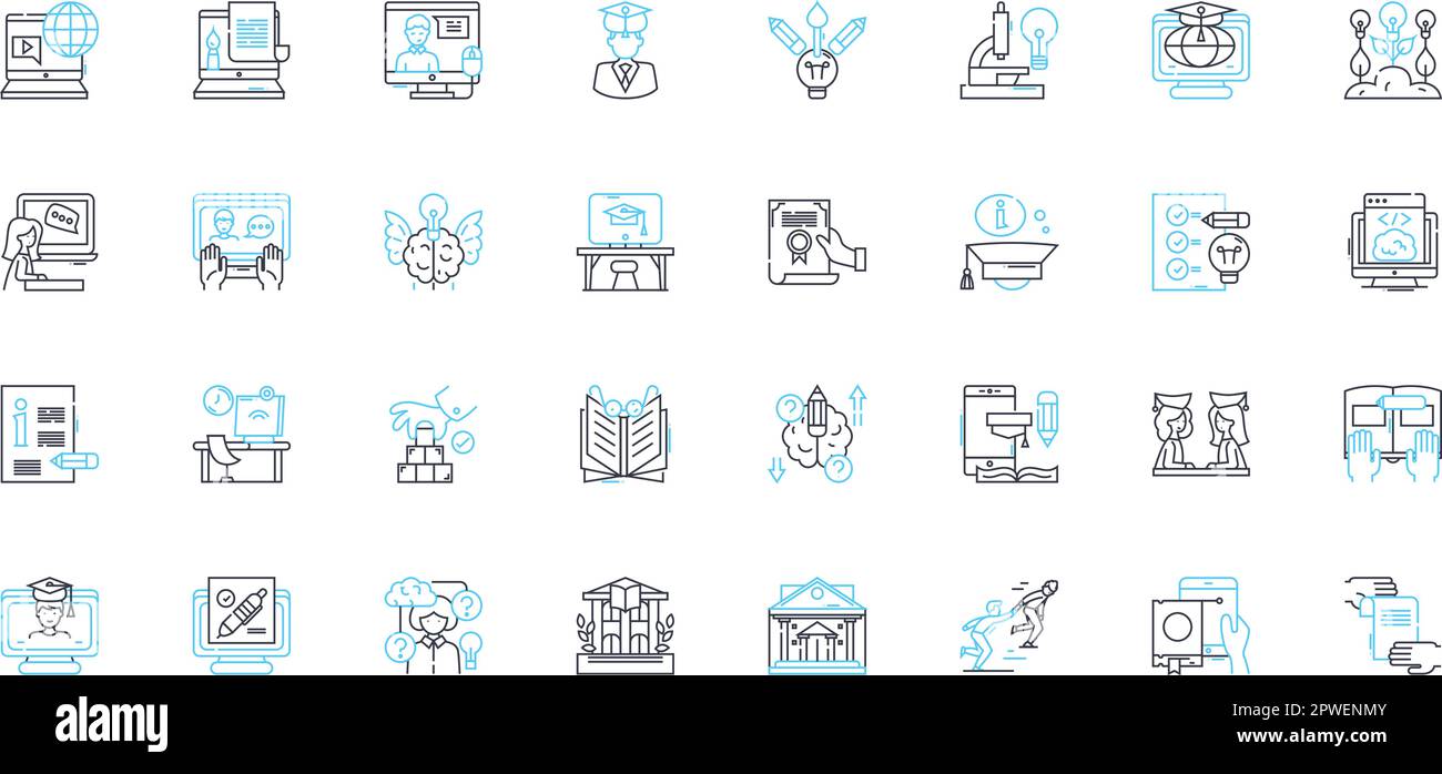 Growth process linear icons set. Development, Progress, Maturity ...