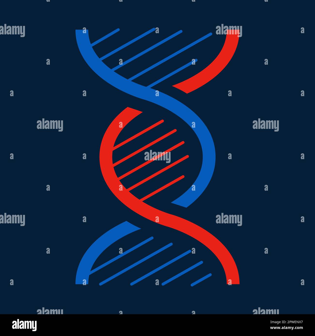 Genetic code, twisted DNA sequence chromosomes, cartoon cells and viruses. Vector molecular ...