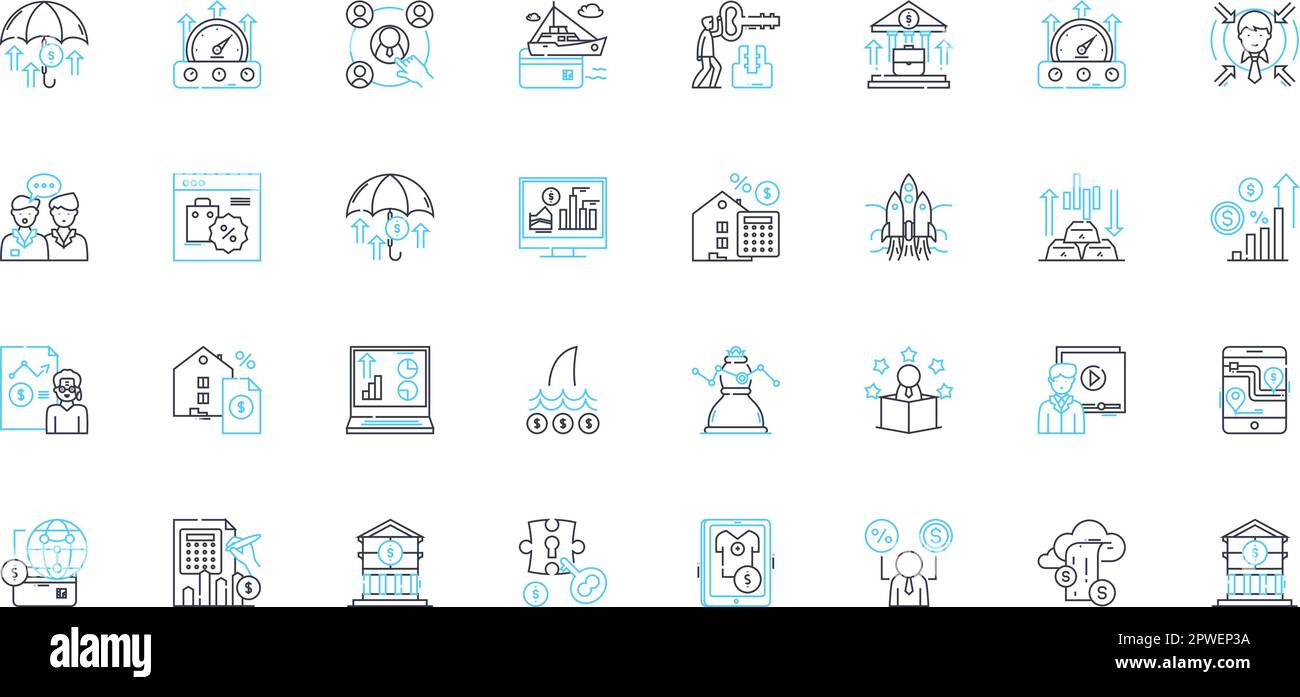 Mtary compensation linear icons set. Benefits, Remuneration, Salary ... Mtary compensation linear icons set. Benefits, Remuneration, Salary ...