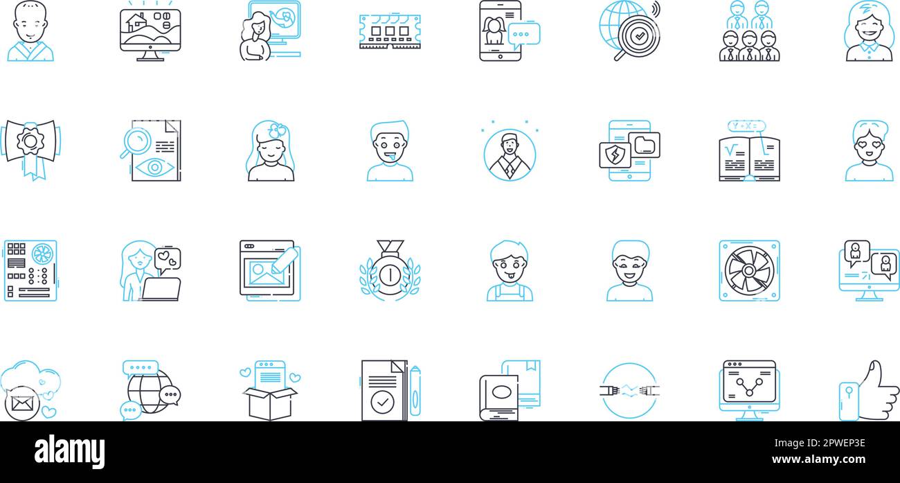 Summit linear icons set. Attainment, Acme, Pinnacle, Summitting ...
