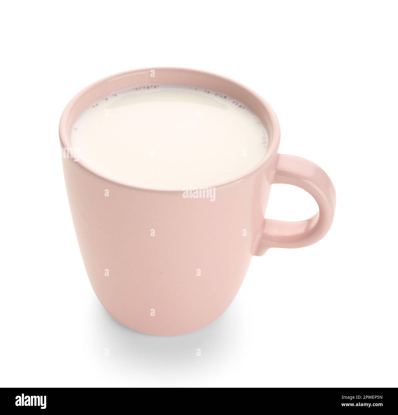 Cup of milk on white background Stock Photo - Alamy