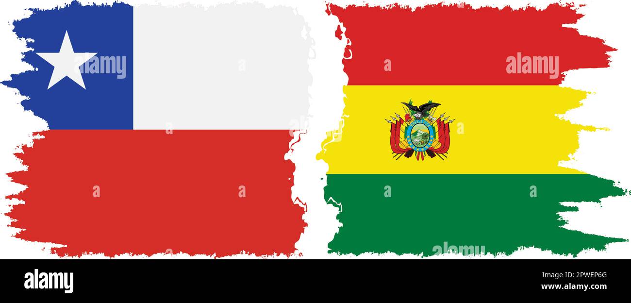 Bolivia and Chile grunge flags connection, vector Stock Vector Image ...