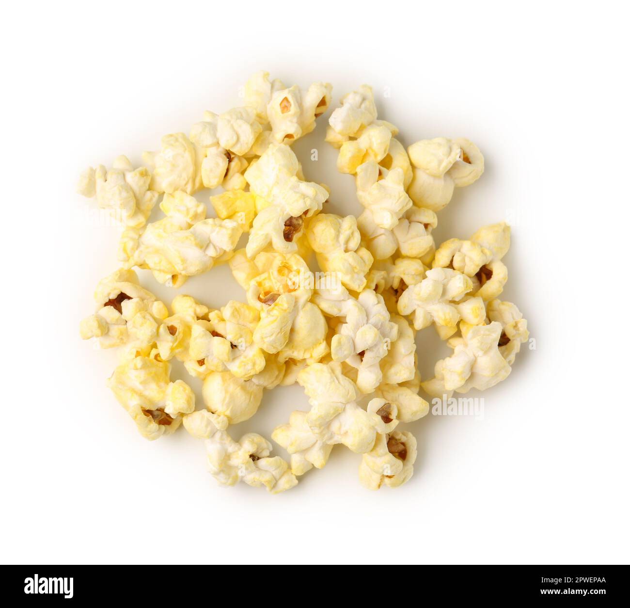 Heap of crispy popcorn on white background Stock Photo - Alamy