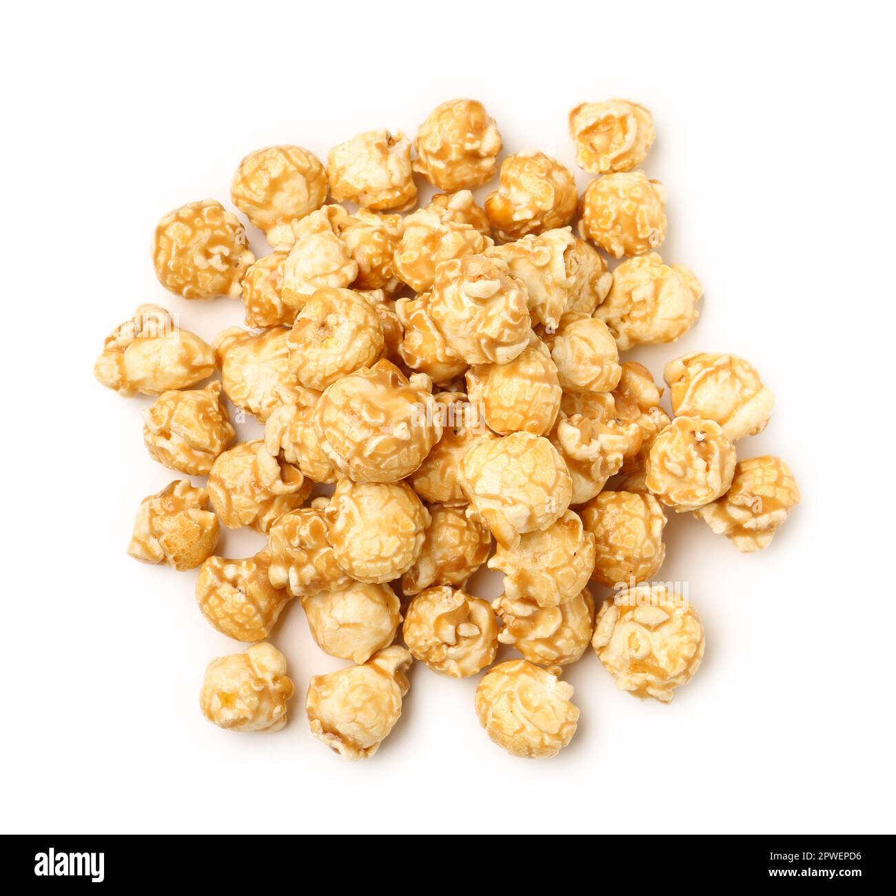 Heap of crispy popcorn on white background Stock Photo - Alamy