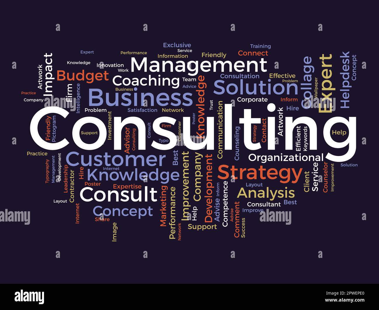Word cloud background concept for Consulting. Business service solution ...