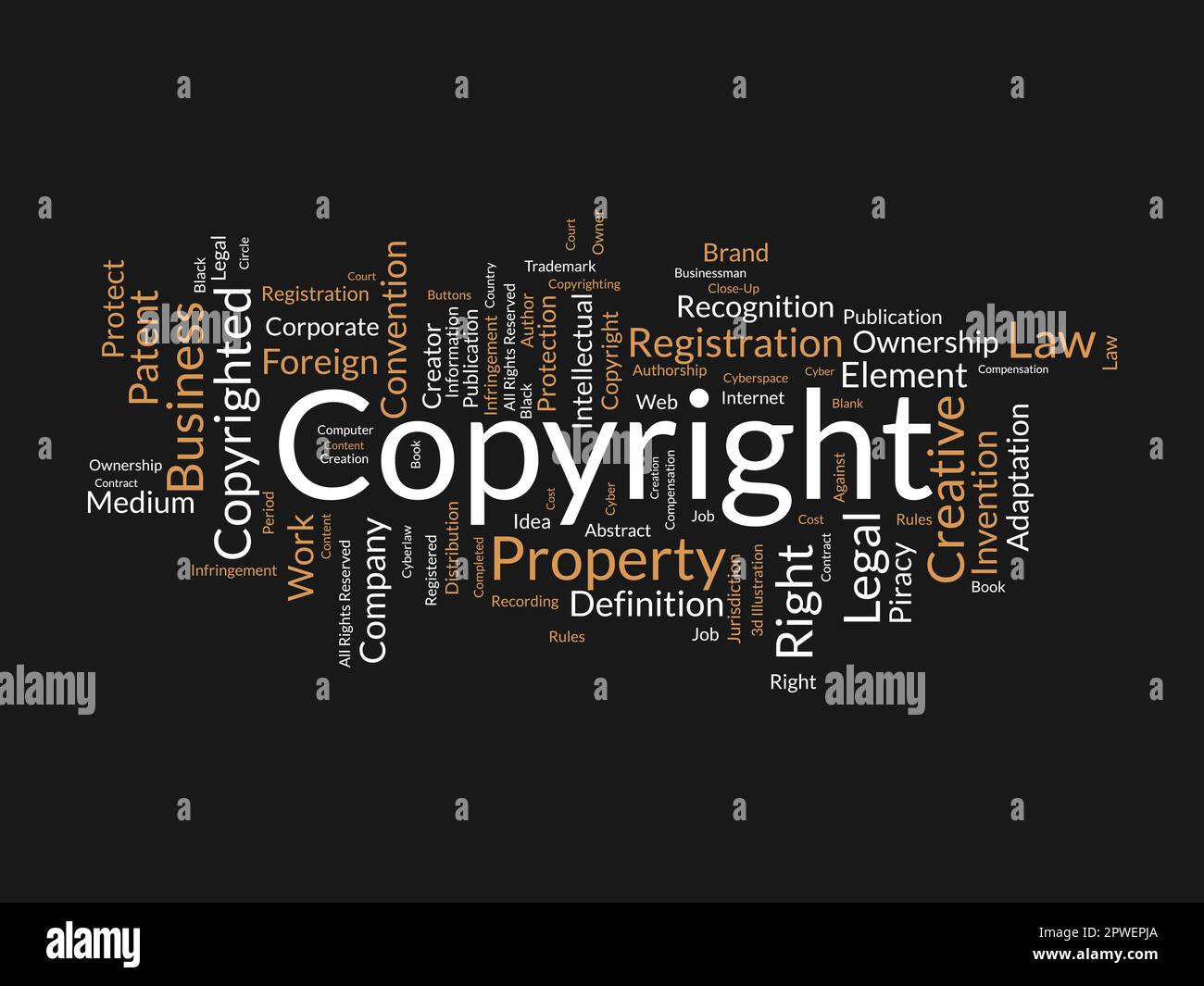 Word cloud background concept for Copyright. Intellectual property ...