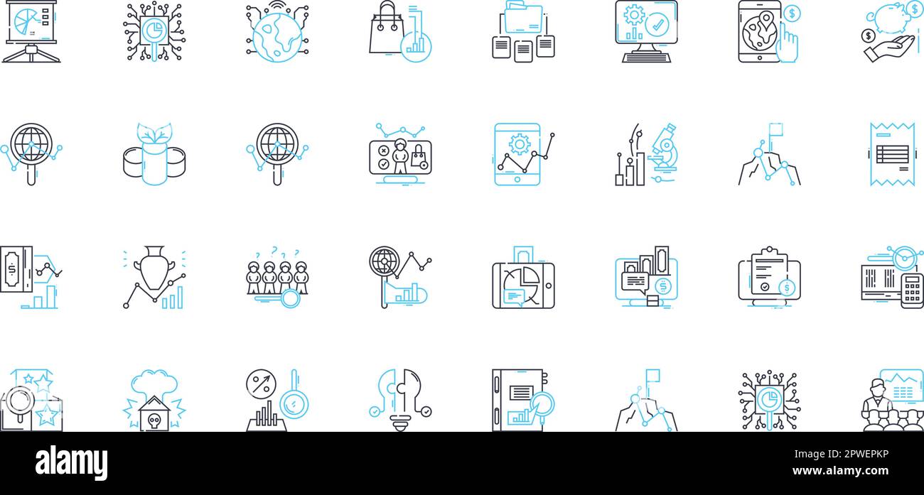 Market investigation linear icons set. Analysis, Competitors, Consumer ...