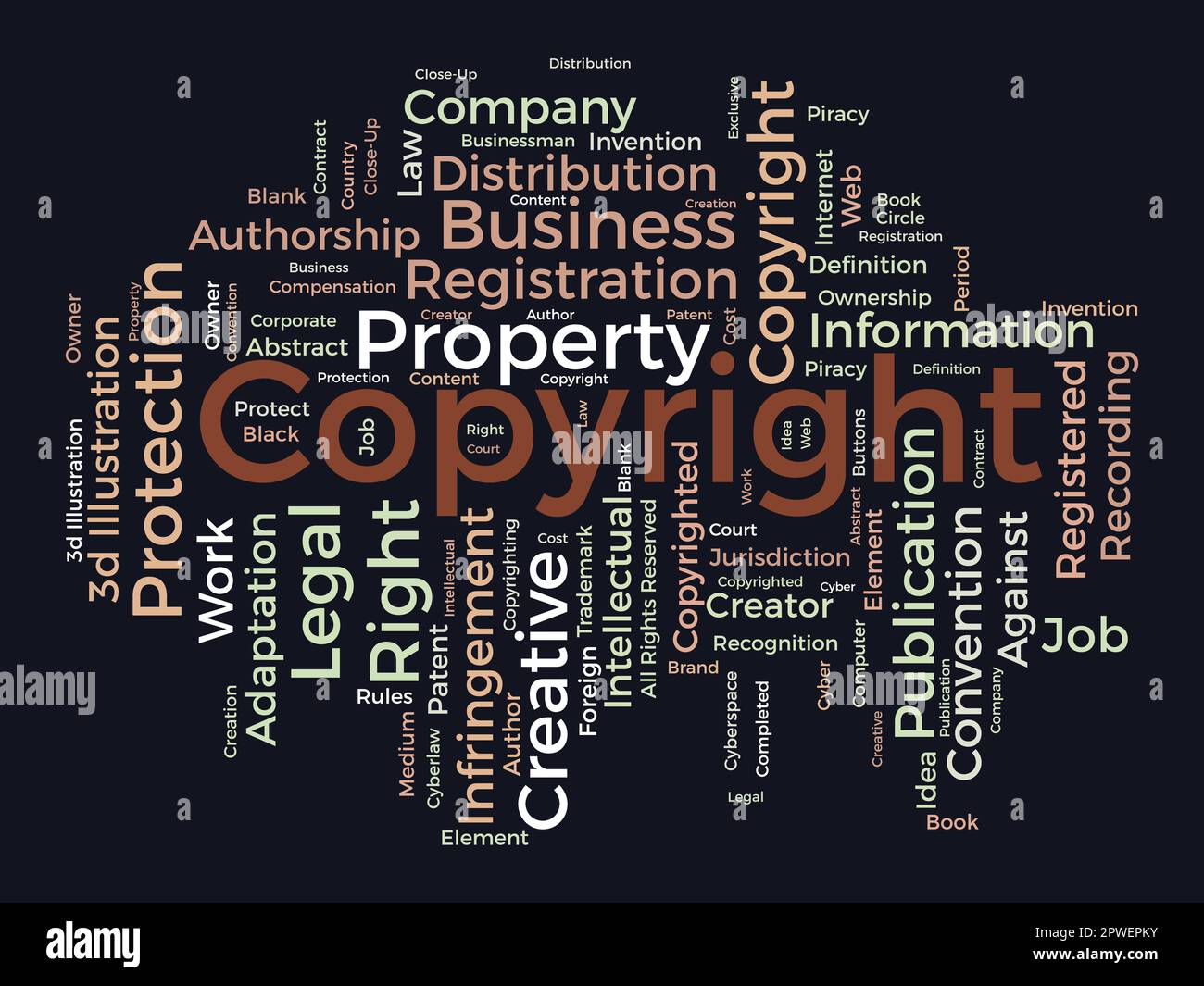 Word cloud background concept for Copyright. Intellectual property ...