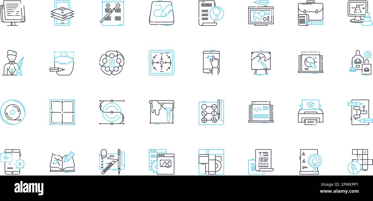 Design firm linear icons set. Creativity, Innovation, Style, Aesthetics ... Design firm linear icons set. Creativity, Innovation, Style, Aesthetics ...