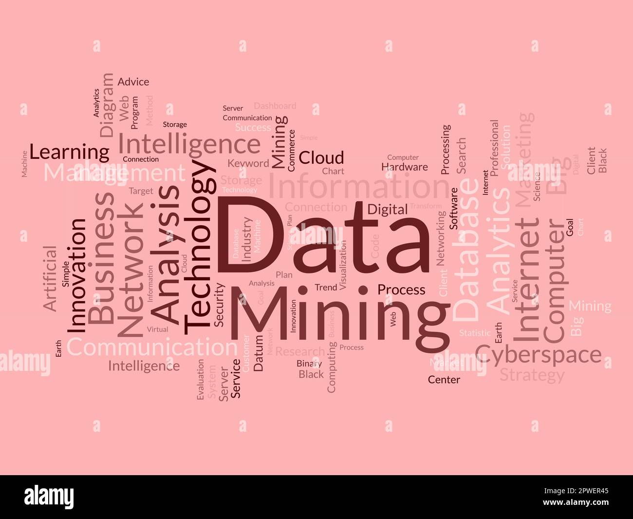 Word cloud background concept for Data mining. Internet technology ...