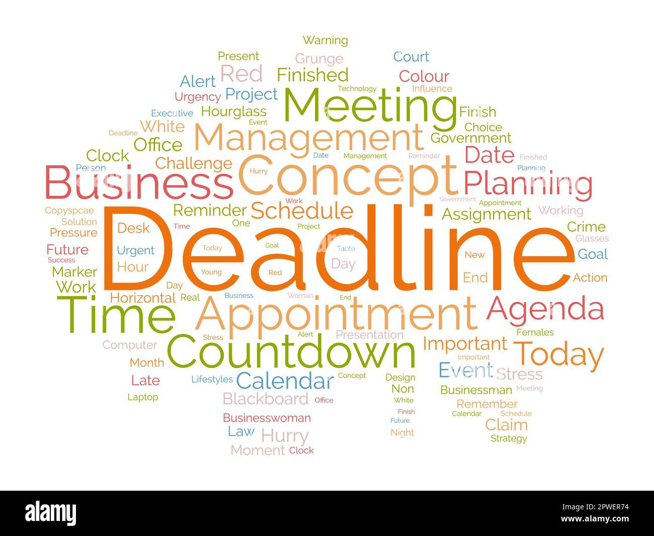 Word cloud background concept for Deadline. work time schedule calendar ...