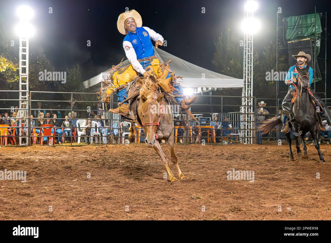 Itaja, Goias, Brazil - 04 22 2023: rodeo event in the horse riding ...
