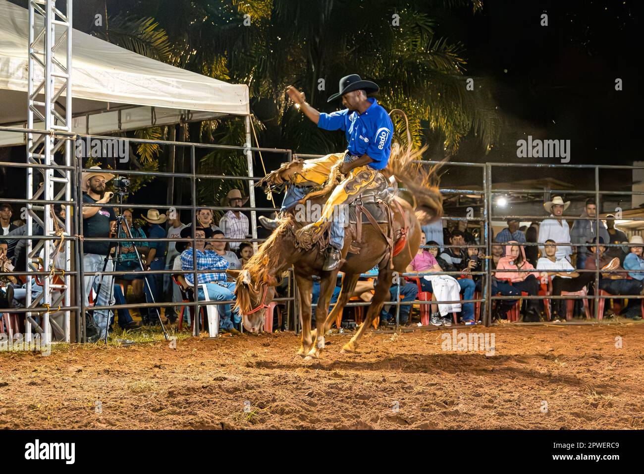 Itaja, Goias, Brazil - 04 22 2023: rodeo event in the horse riding ...