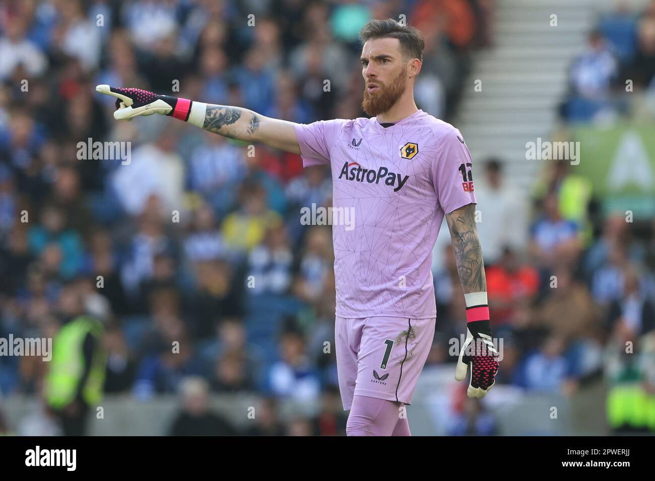 José Sá in action for Wolverhampton Wanderers at the AMEX Stadium Stock ...