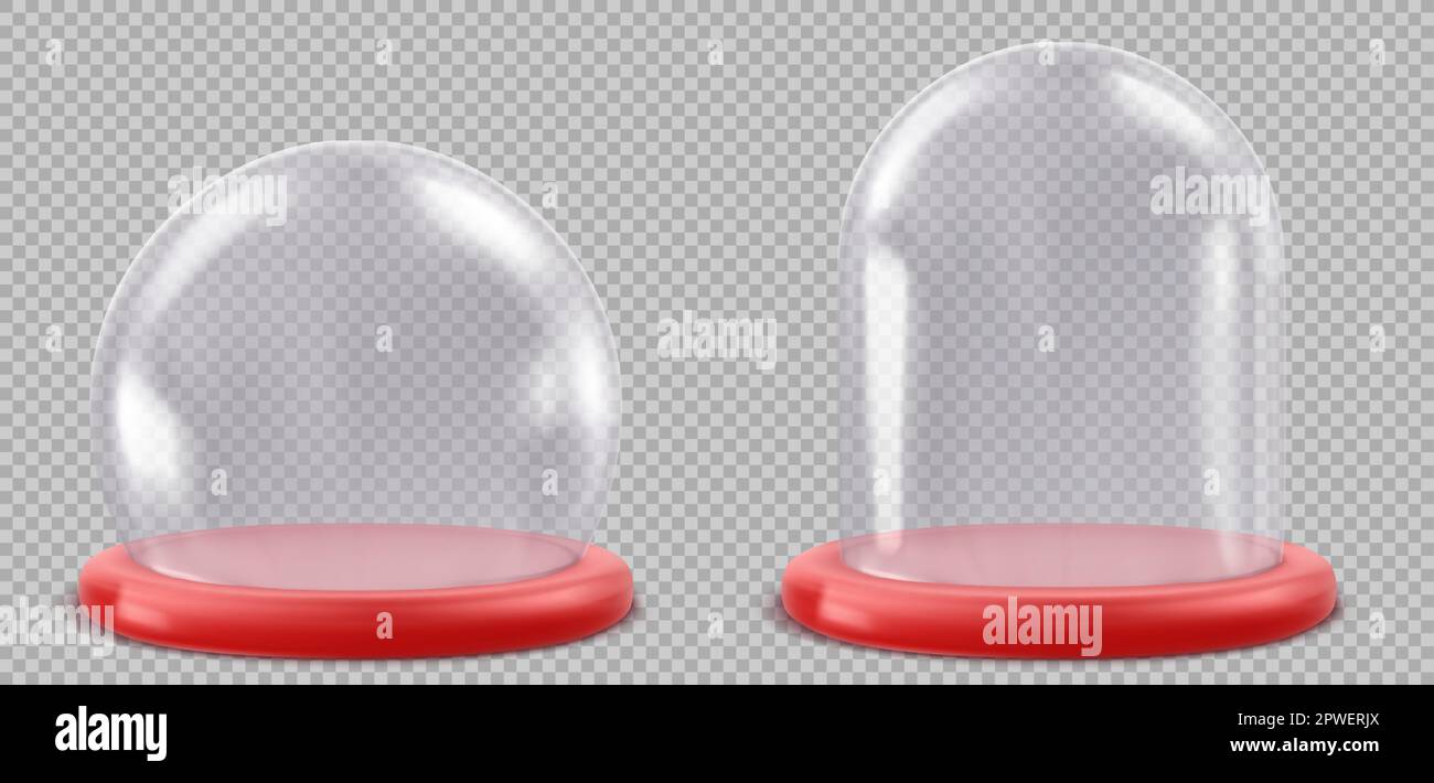 3d Christmas snow globes. Empty winter crystal ball isolated on ...