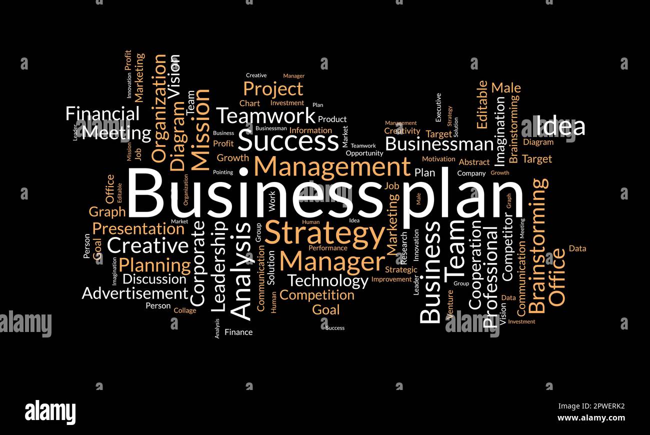 Word cloud background concept for Business plan. Marketing strategy ...
