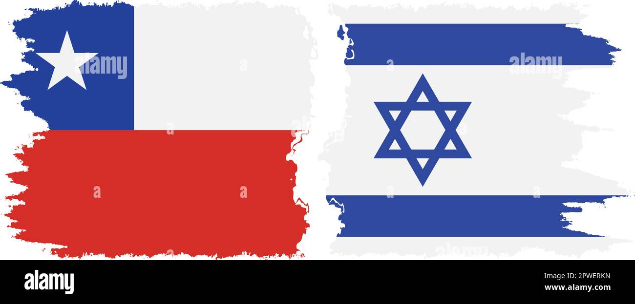 Israel and Chile grunge flags connection, vector Stock Vector Image ...