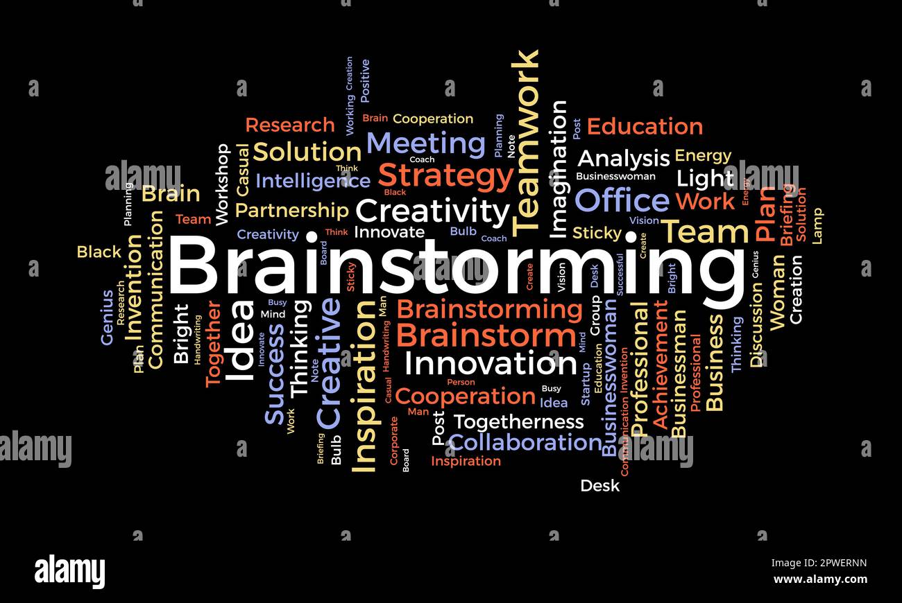 Word cloud background concept for Brainstorming. Creative innovation ...