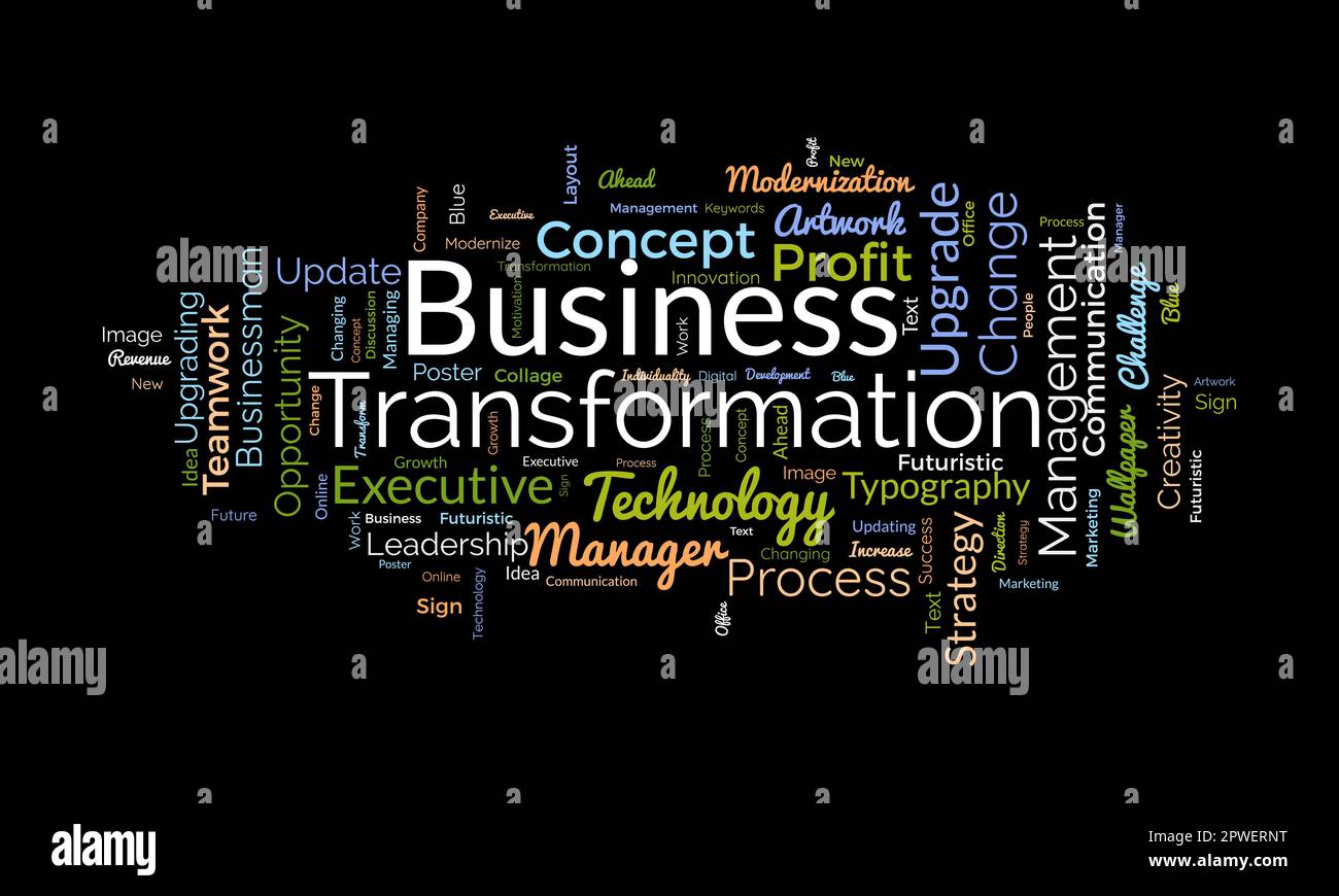 Word cloud background concept for Business transformation. Business ...