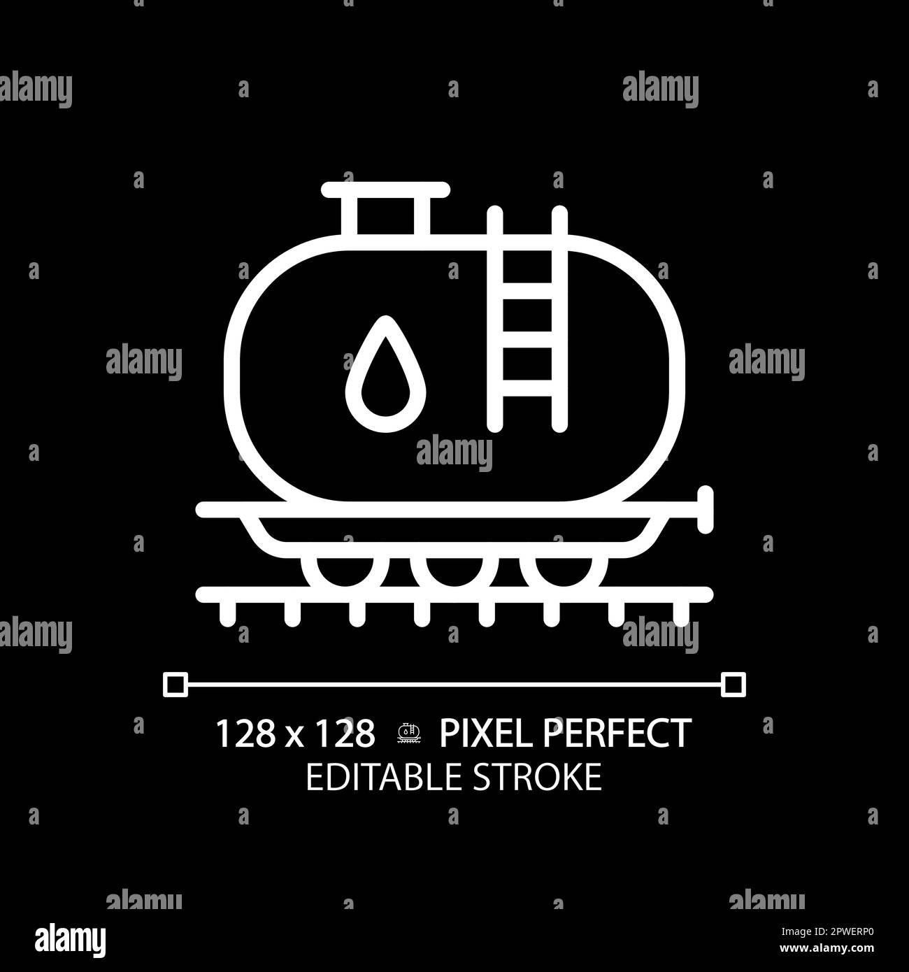 Tank car pixel perfect white linear icon for dark theme Stock Vector ...