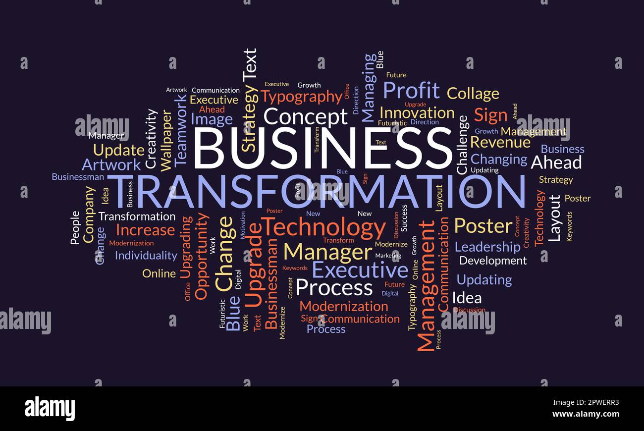 Word cloud background concept for Business transformation. Business ...