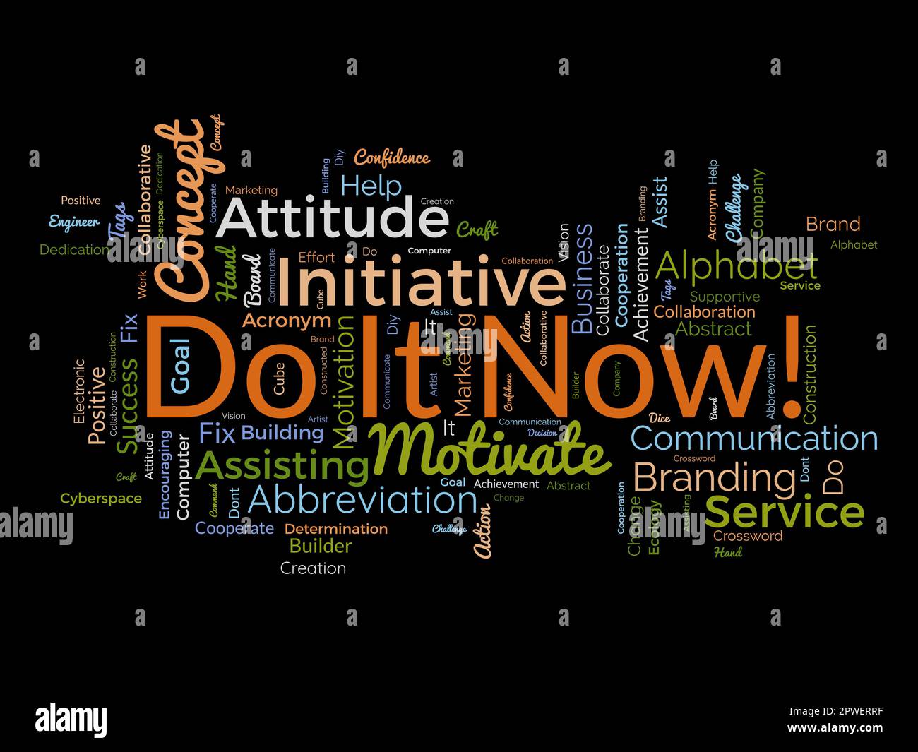 Word cloud background concept for do it now! Marketing action challenge ...