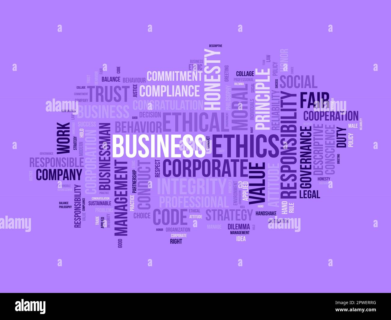 Word cloud background concept for Business Ethics. Corporate integrity ...