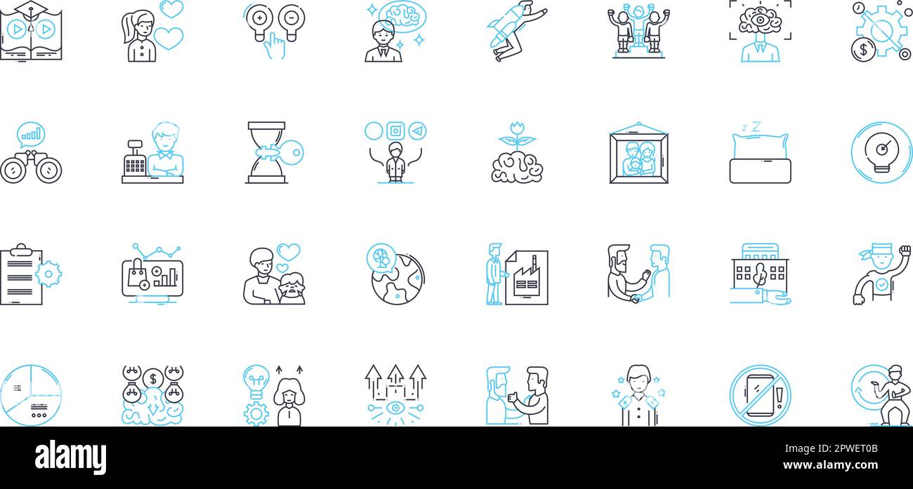 Marketing satisfaction linear icons set. Engagement, Conversion ...
