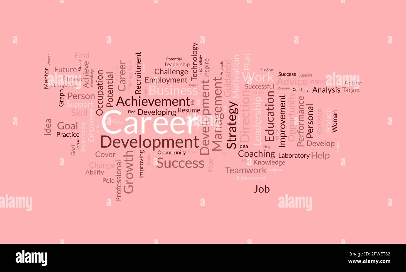 Word cloud background concept for Career development. success strategy ...