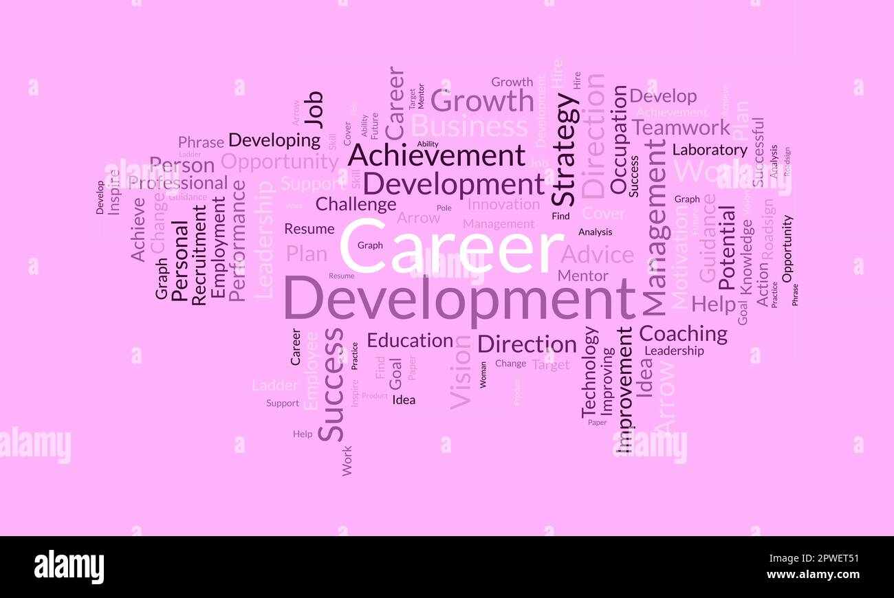 Word cloud background concept for Career development. success strategy ...