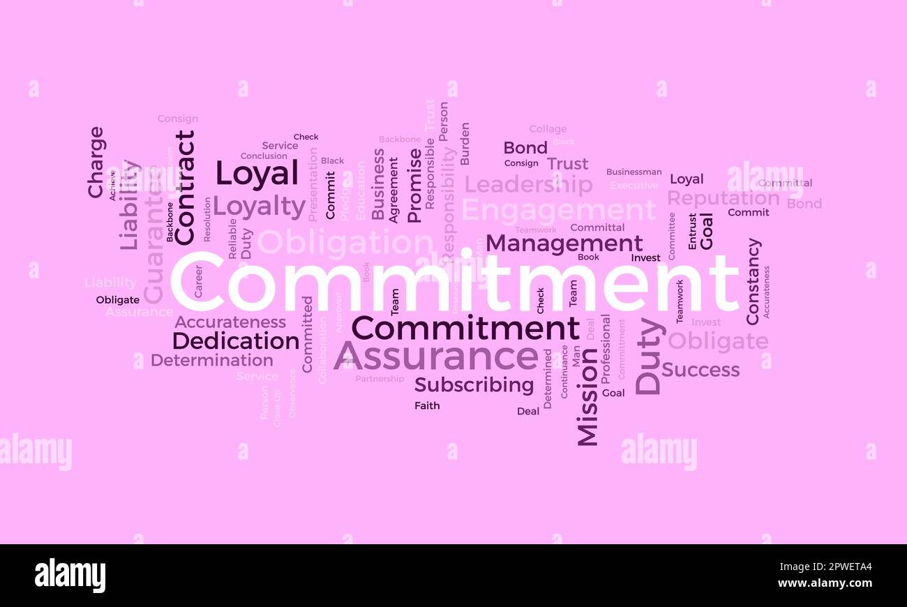 Word cloud background concept for Commitment. Responsibility engagement ...