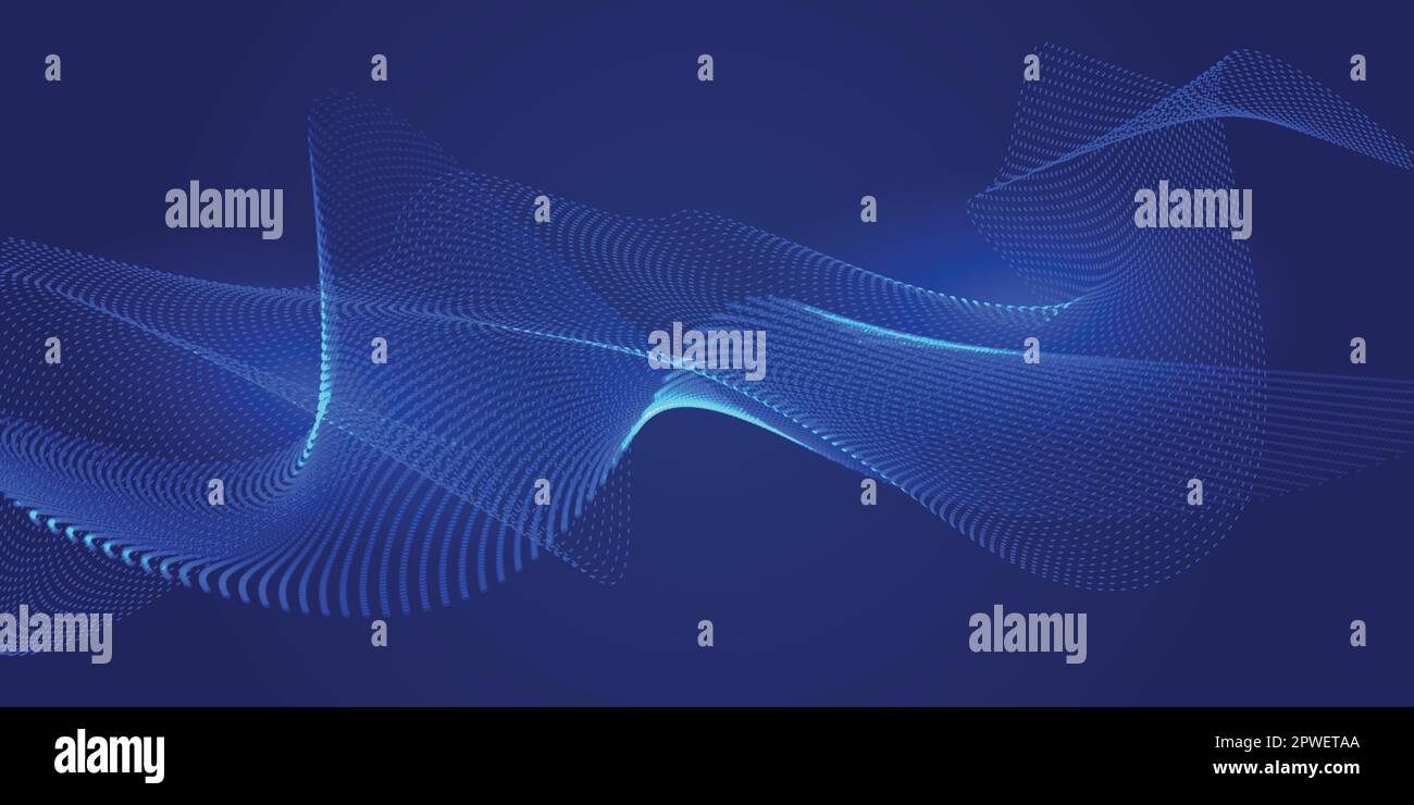 Techno styled banner with design of flowing connecting dots Stock ...
