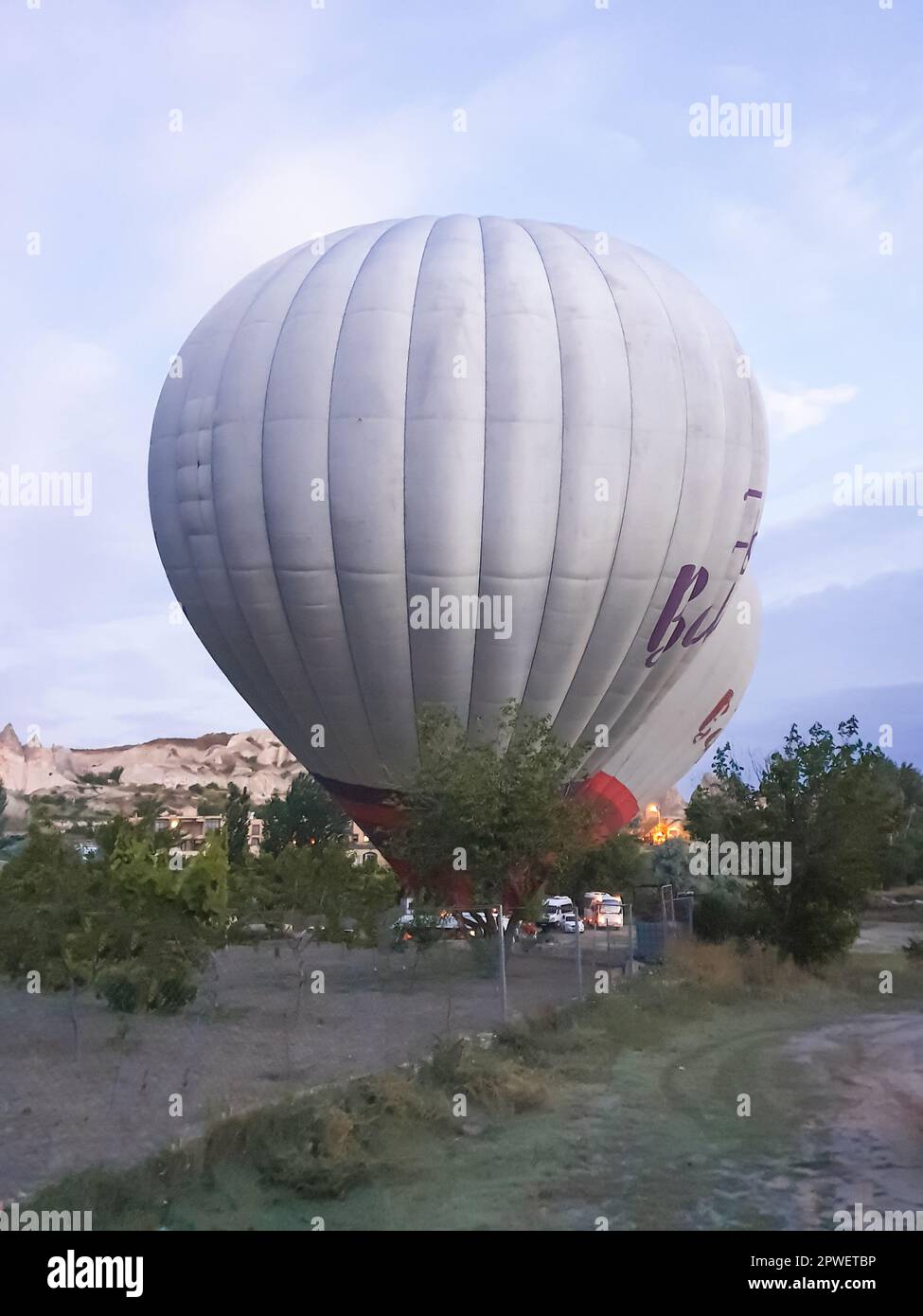 Process of launching many colored beautiful balloons into air in ...