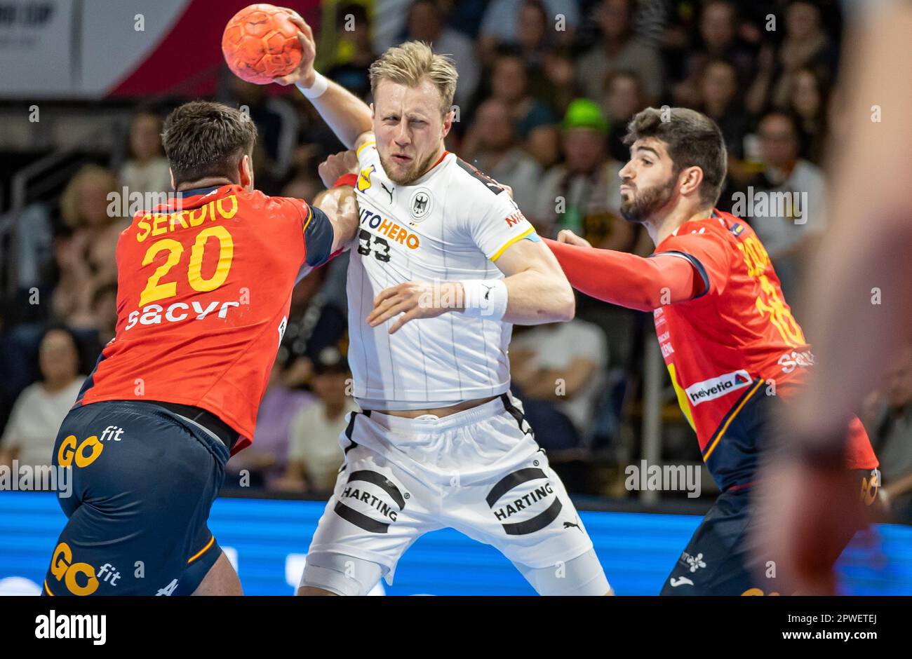 Berlin, Germany. 30th Apr, 2023. Handball: EHF Euro Cup, Germany ...