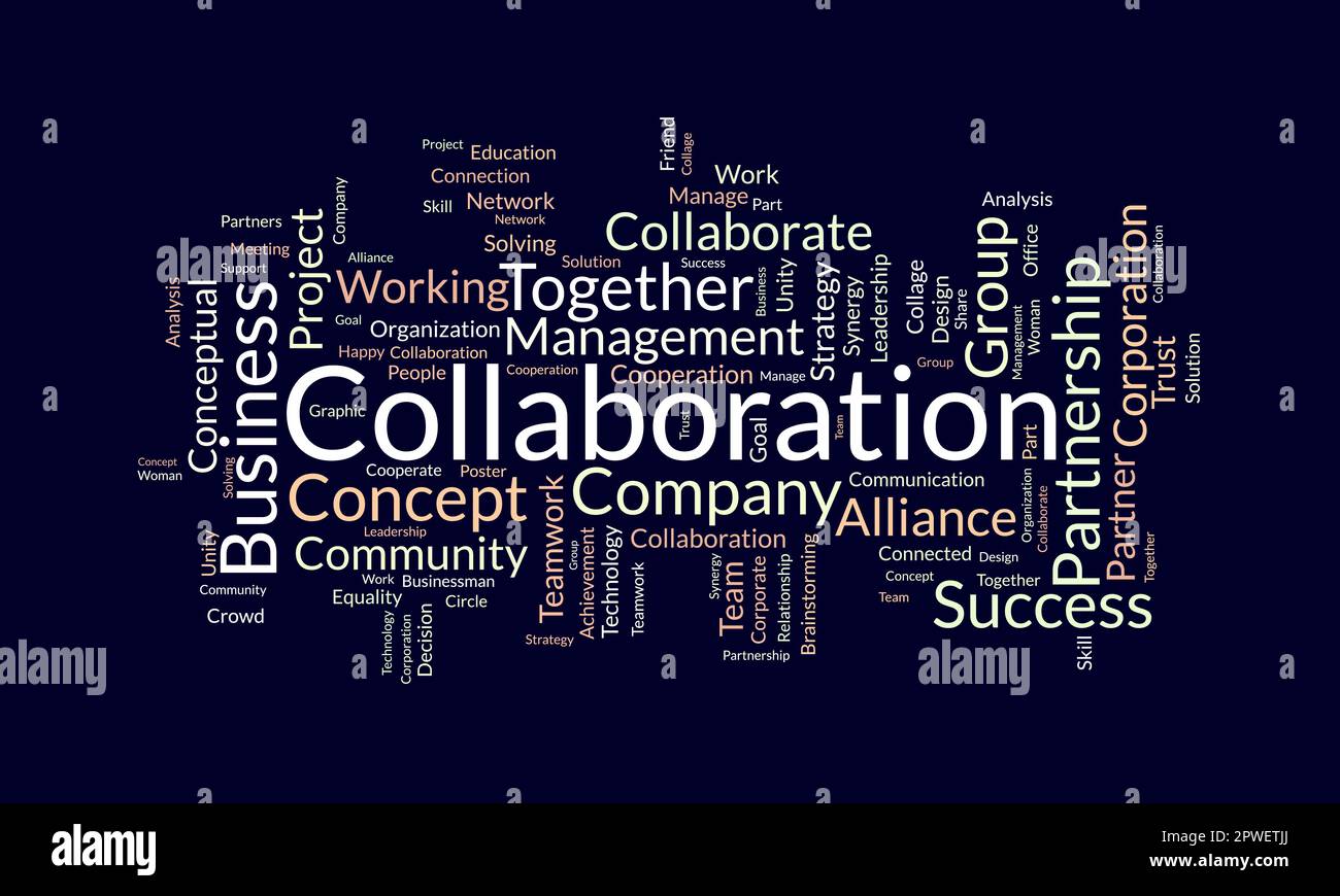 Word cloud background concept for Collaboration. Company teamwork ...