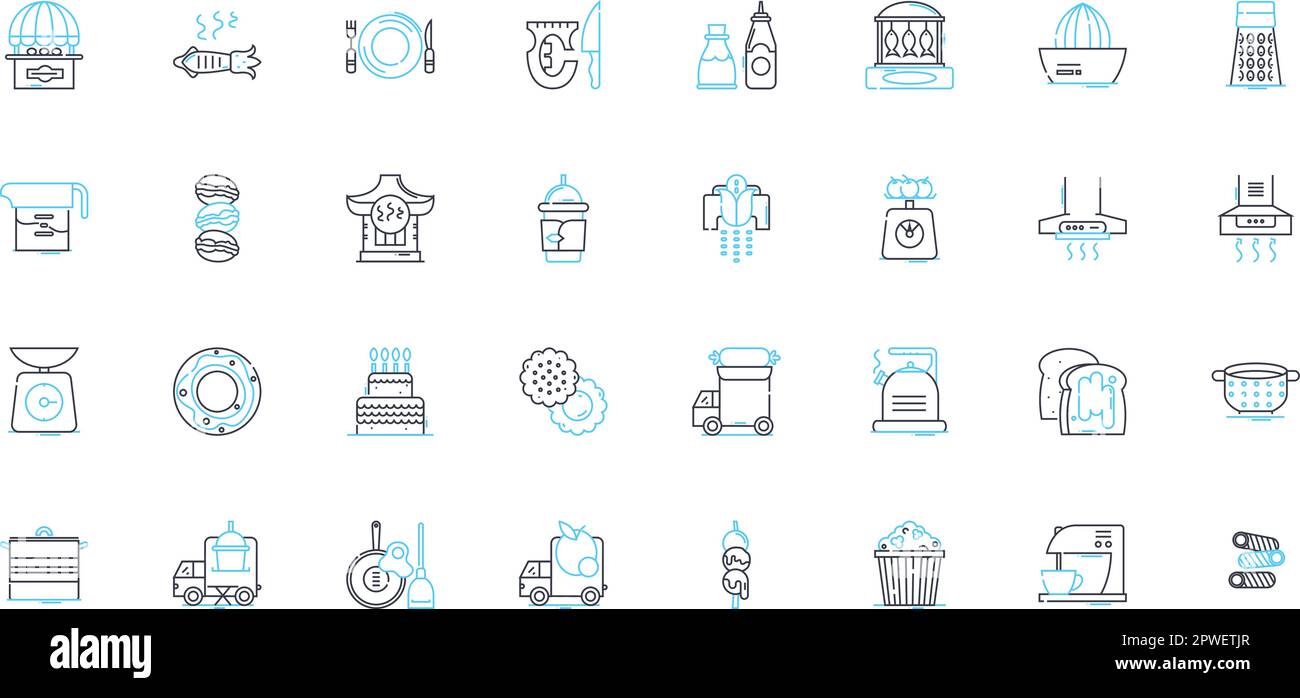 Culinary Gastronomy linear icons set. Umami, Fusion, Gourmet, Artisan ... Culinary Gastronomy linear icons set. Umami, Fusion, Gourmet, Artisan ...