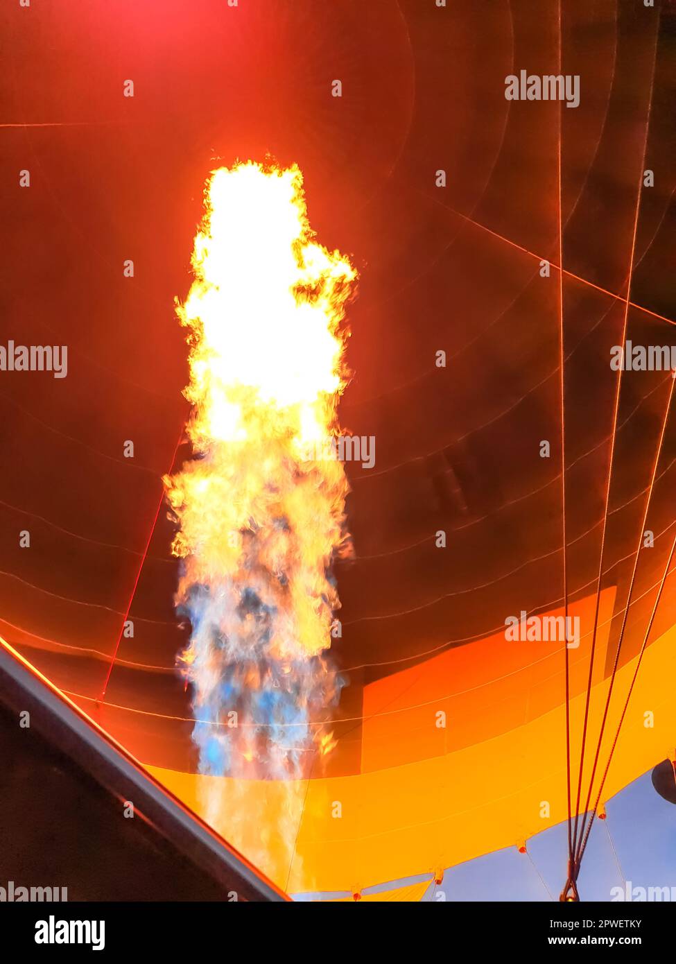 Process of launching many colored beautiful balloons into air in ...