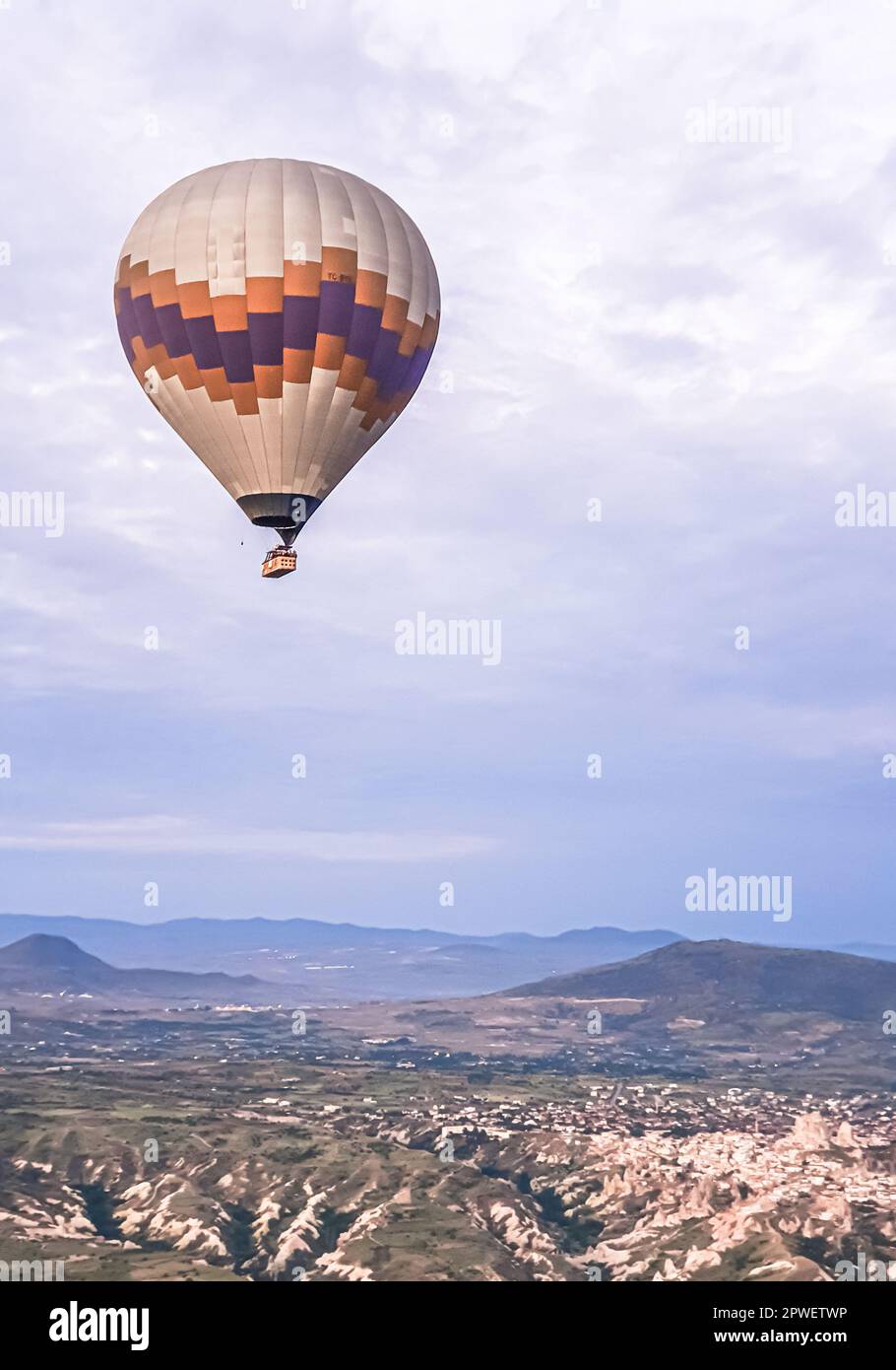 Process of launching many colored beautiful balloons into air in ...