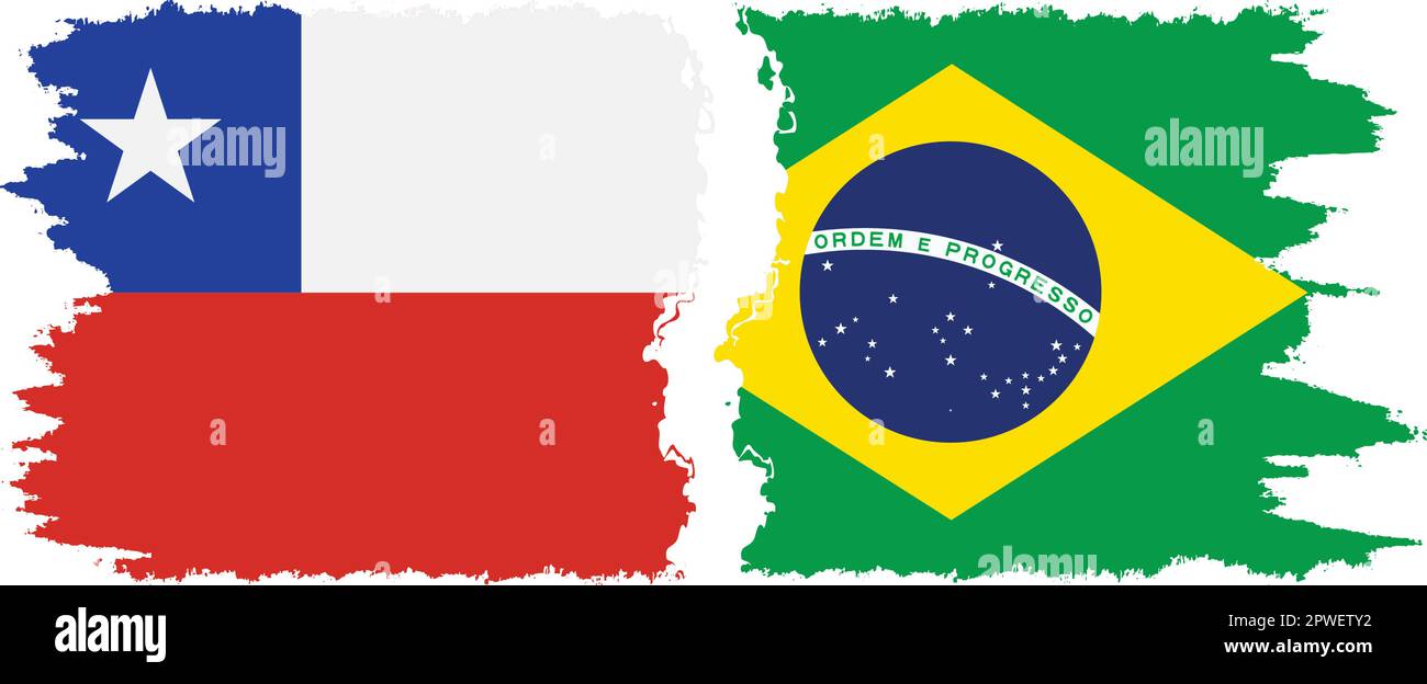 Brazil and Chile grunge flags connection, vector Stock Vector Image ...