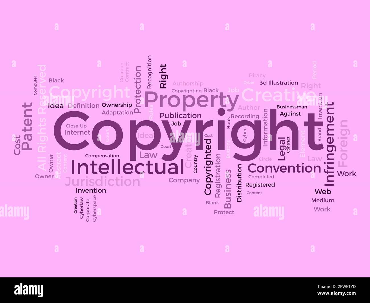 Word cloud background concept for Copyright. Intellectual property ...