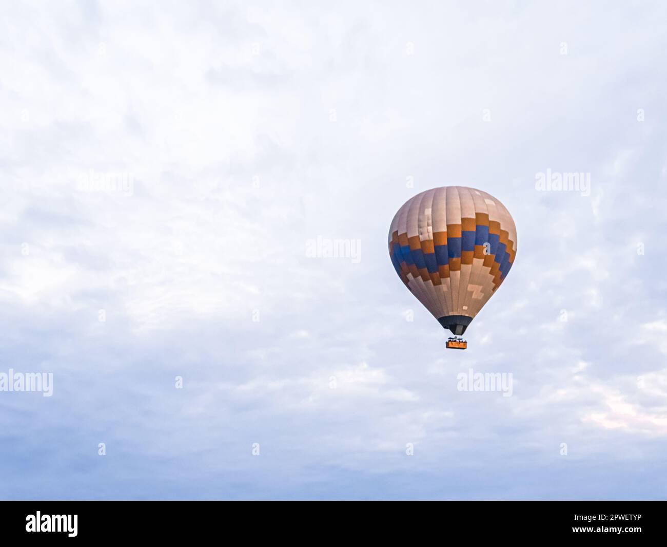 Process of launching many colored beautiful balloons into air in ...