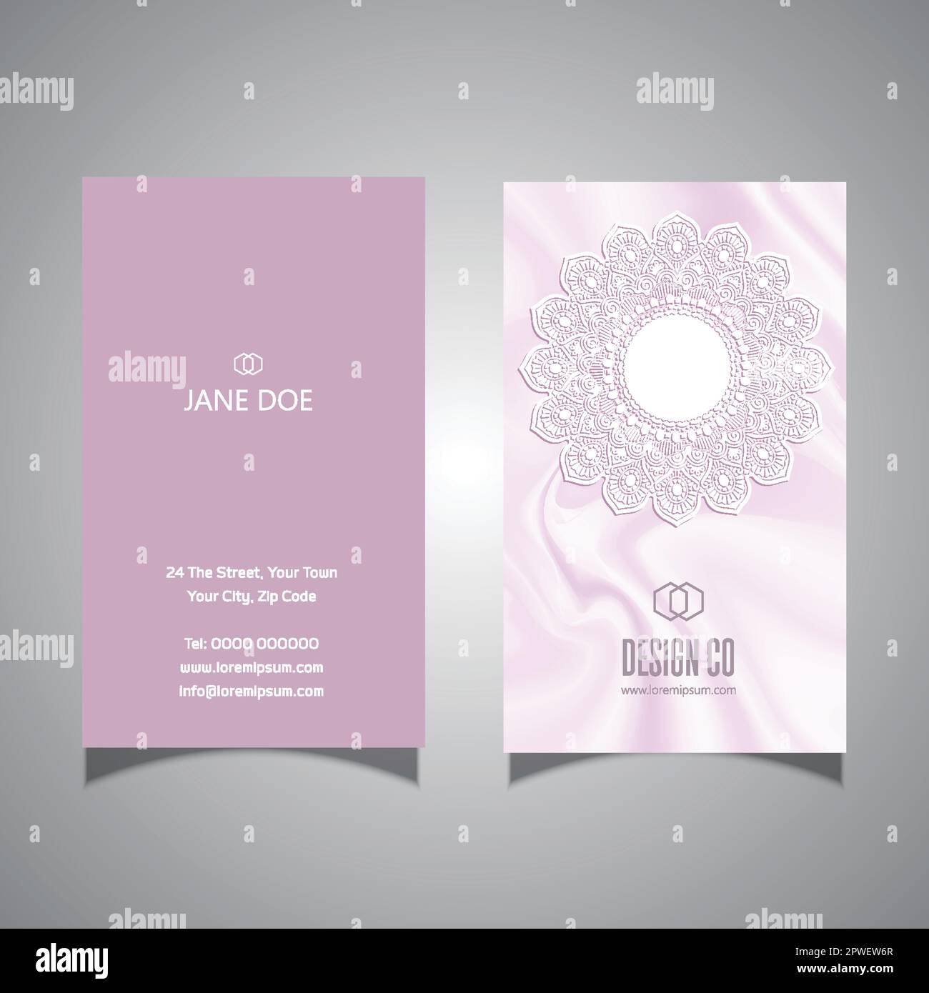 Elegant business card with a decorative lace border design Stock Vector ...