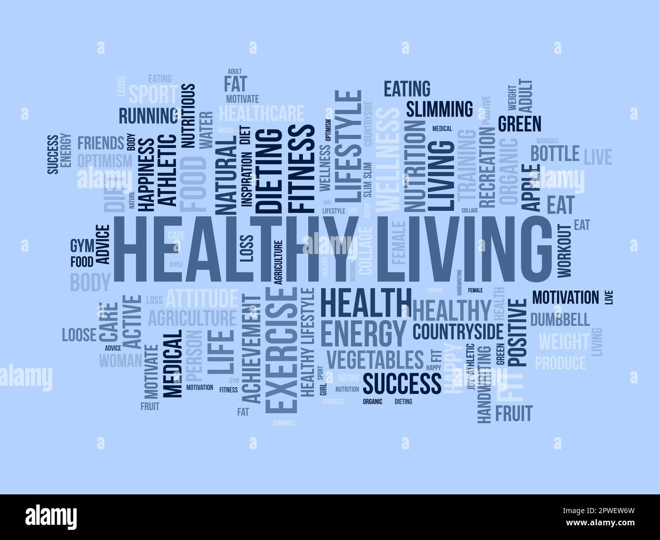 Word cloud background concept for Healthy living. diet exercise, fit ...