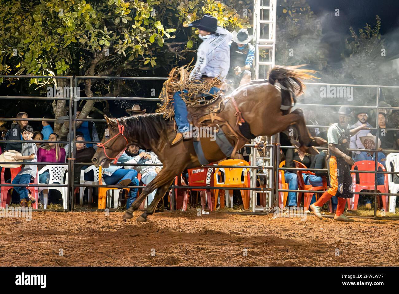 Itaja, Goias, Brazil - 04 22 2023: rodeo event in the horse riding ...