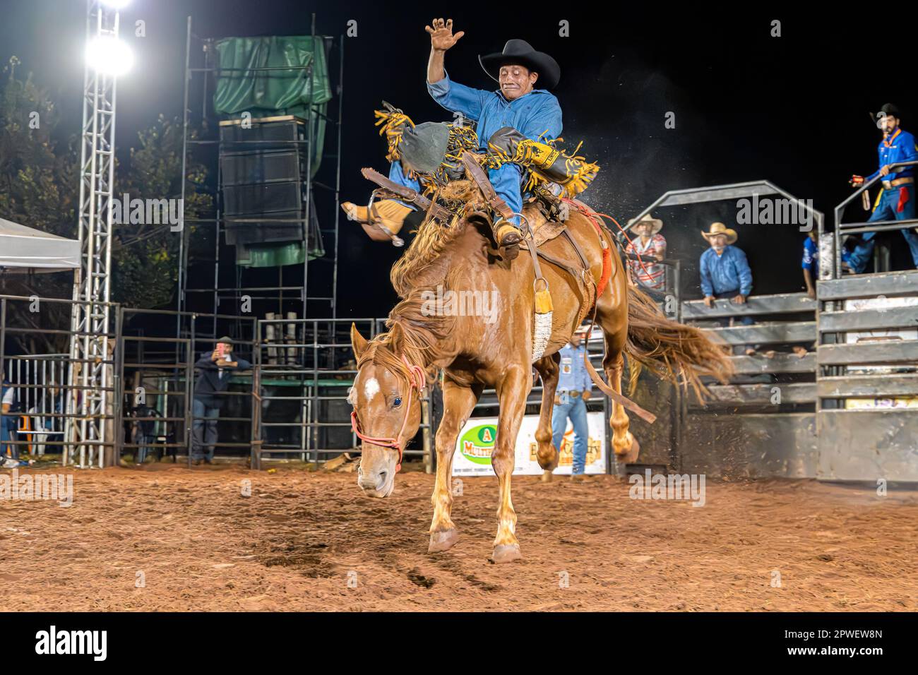 Itaja, Goias, Brazil - 04 22 2023: rodeo event in the horse riding ...