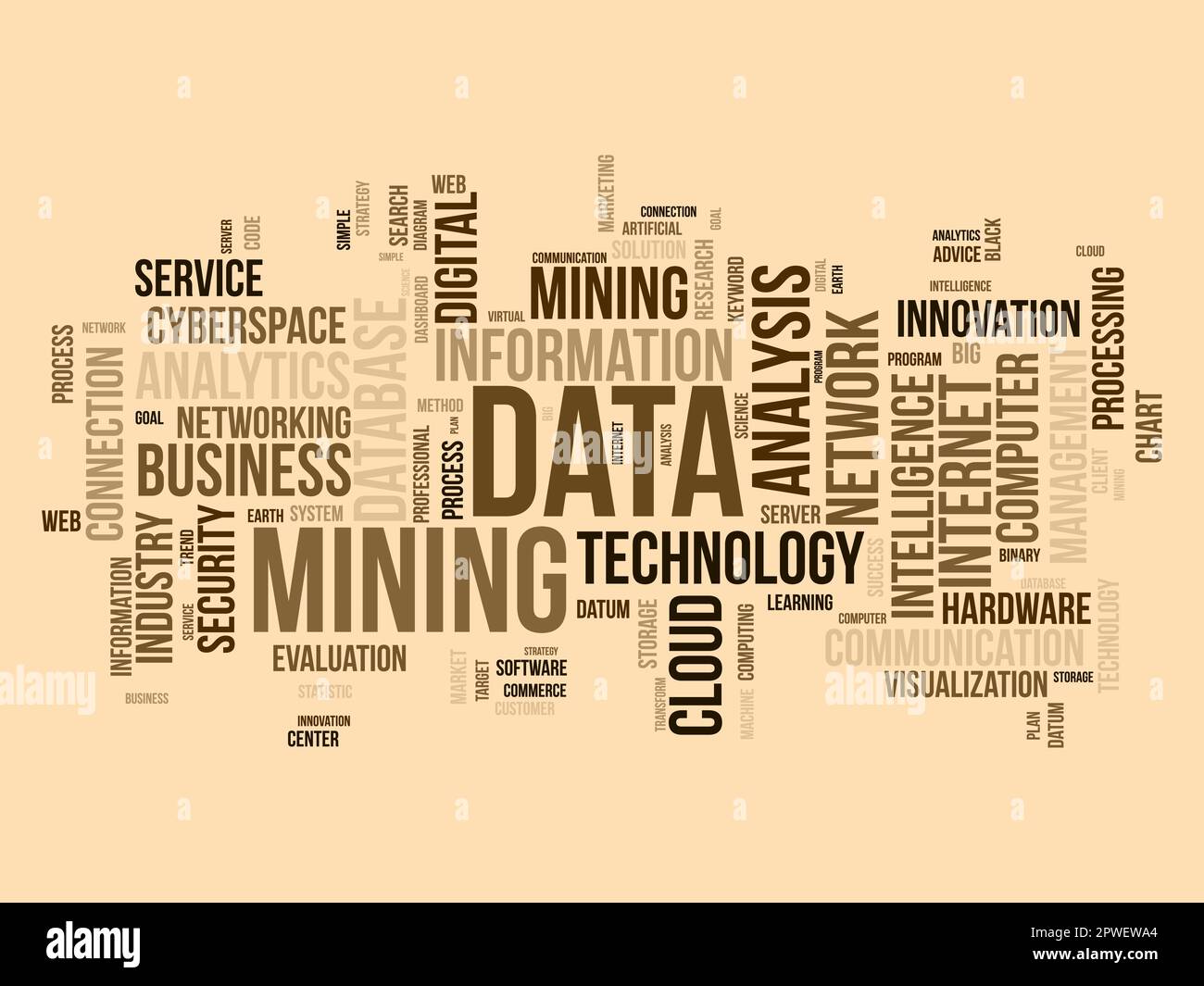 Word cloud background concept for Data mining. Internet technology ...